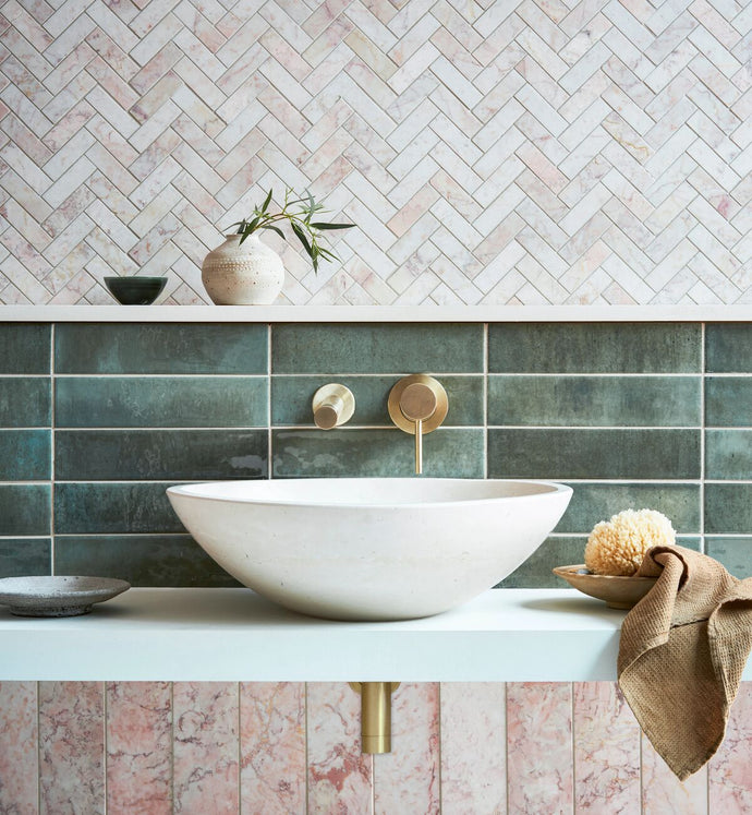 Aegean Pink Marble Tile 7.5x30 – Fired Earth