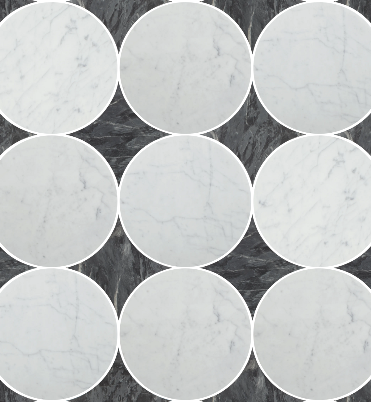 Blends Carrara Circle Marble Tile | Floor Tiles | Fired Earth