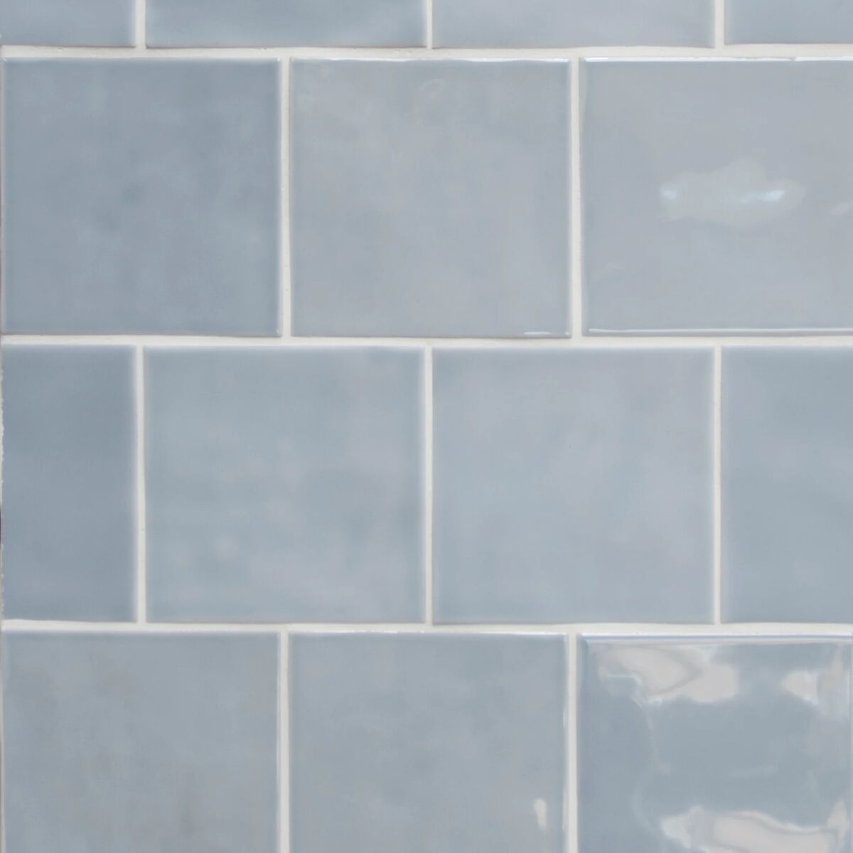 Cordoba Hand-painted Ceramic Tile | In Sea mist blue/grey | Fired Earth