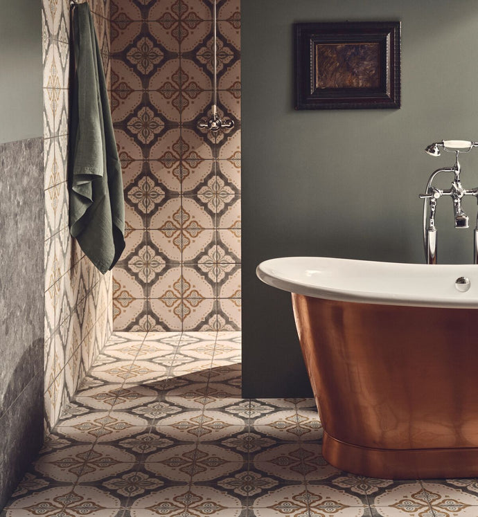 Jaipur Sikkar Patterned Tile | Wall & Floor Tiles | Fired Earth Tiles