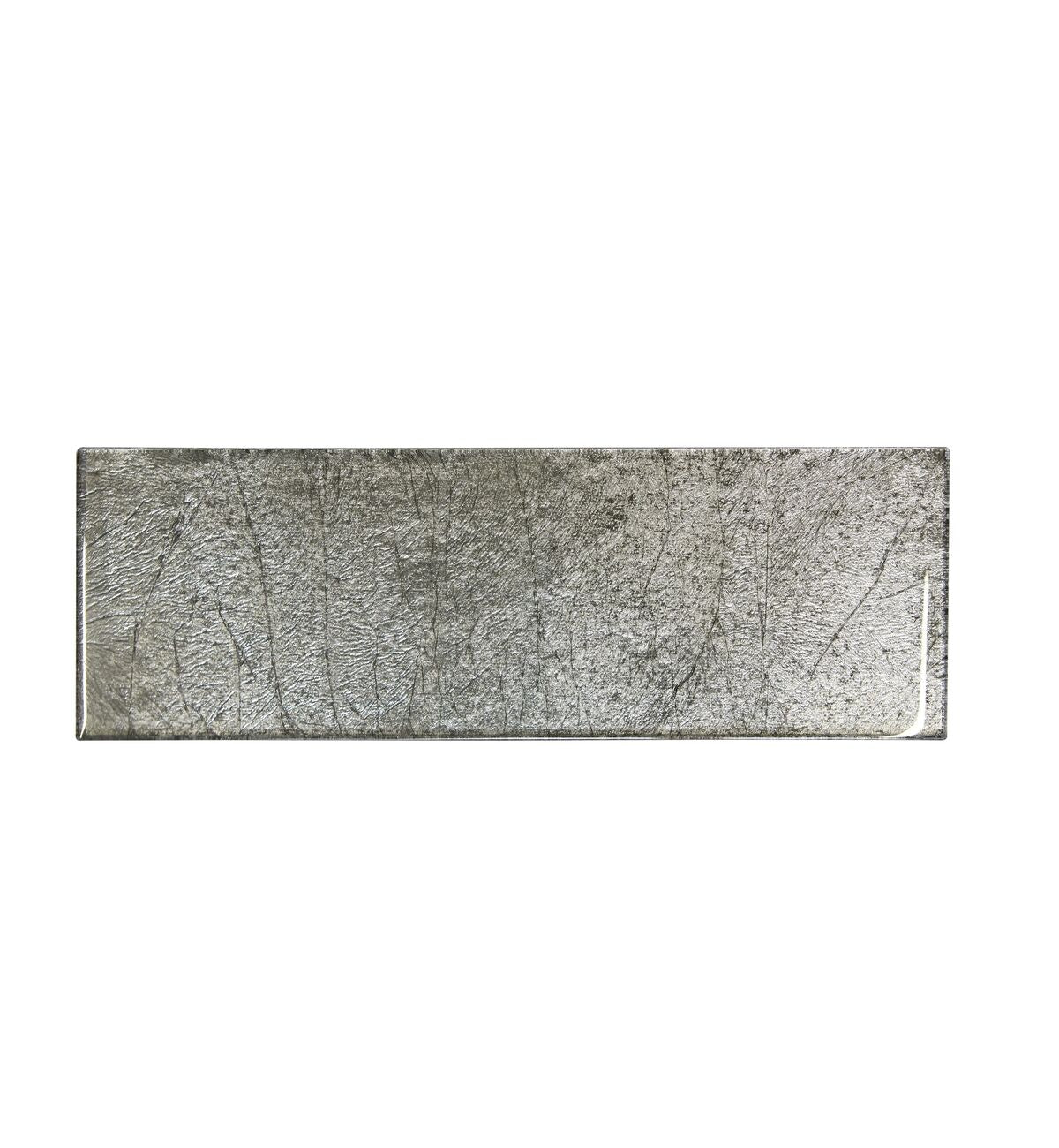 Metallic Vitreum Argentum Rectangle Silver Glass Tile | Wall Tiles ...
