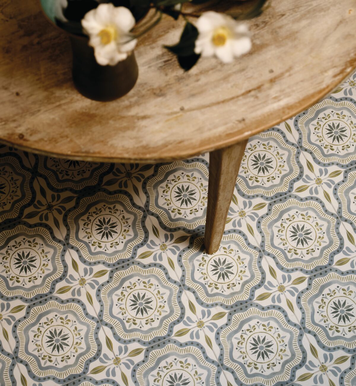 Nina Campbell Cochin Blue | Porcelain Patterned Tile | Fired Earth