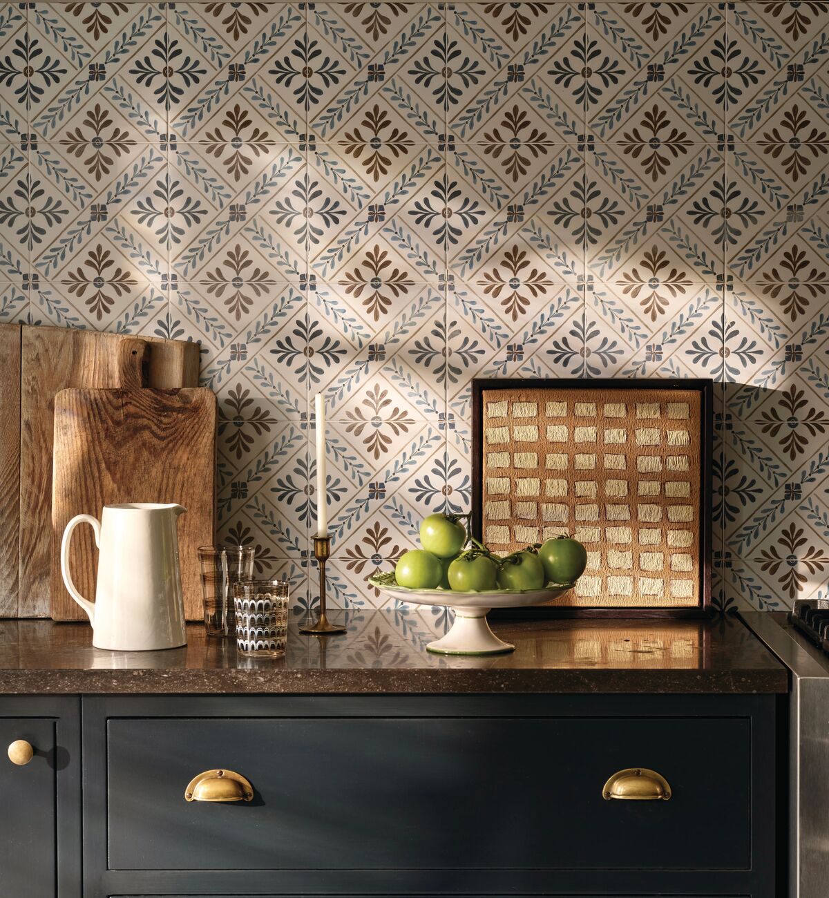 Nina Campbell Goa Indigo Chocolate | Porcelain Floor & Wall Tiles ...