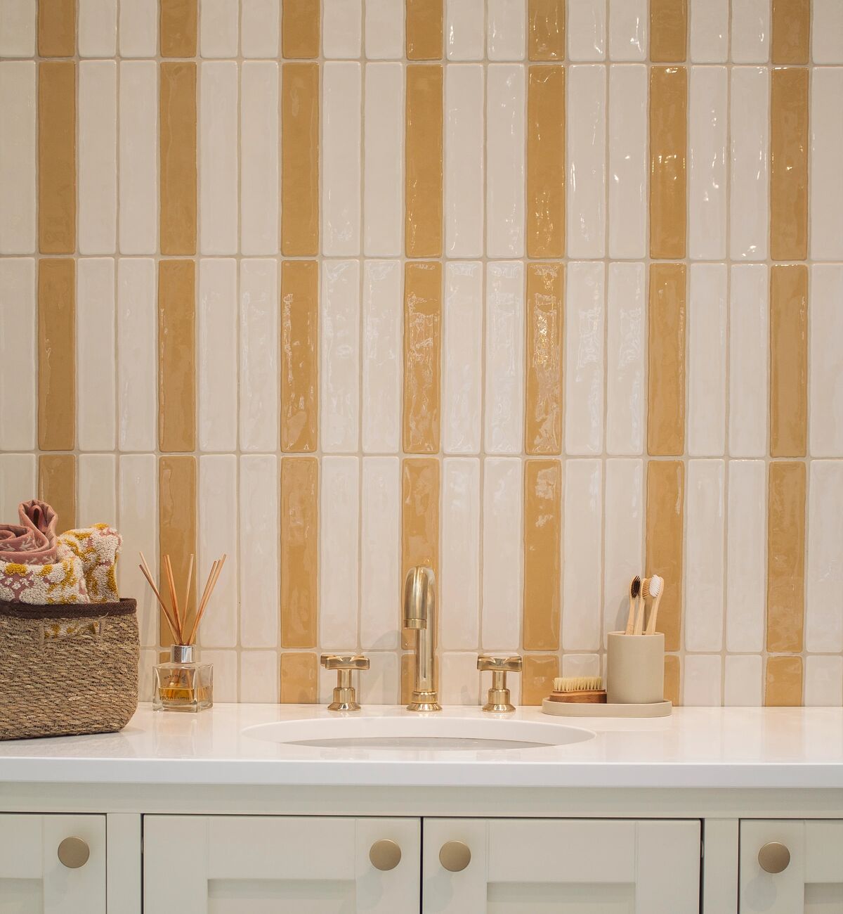 Nina Campbell Rivage Ochre | Glazed Wall Tile | Fired Earth