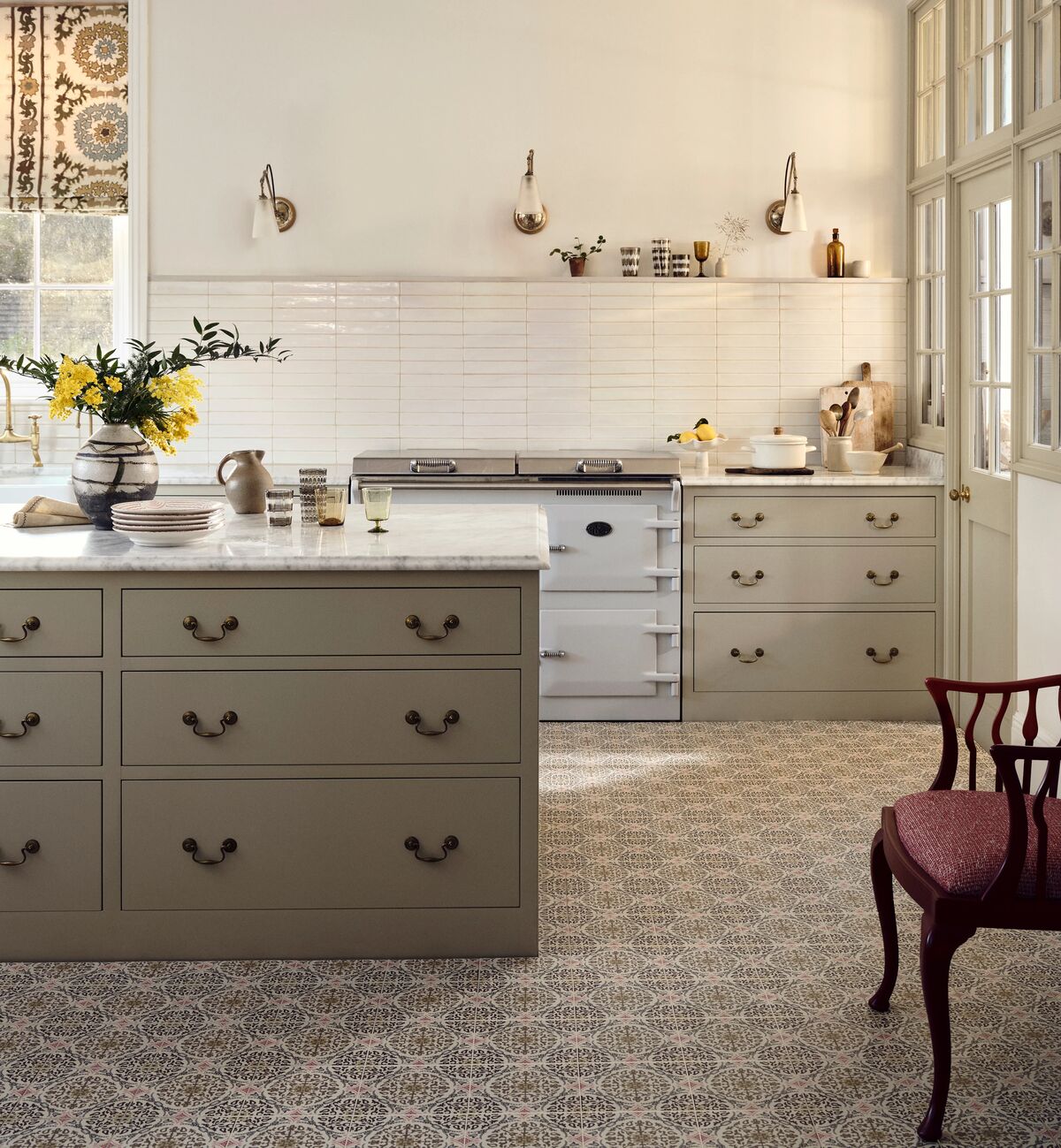 Nina Campbell La Moulade Chocolate | Porcelain Tile | Fired Earth