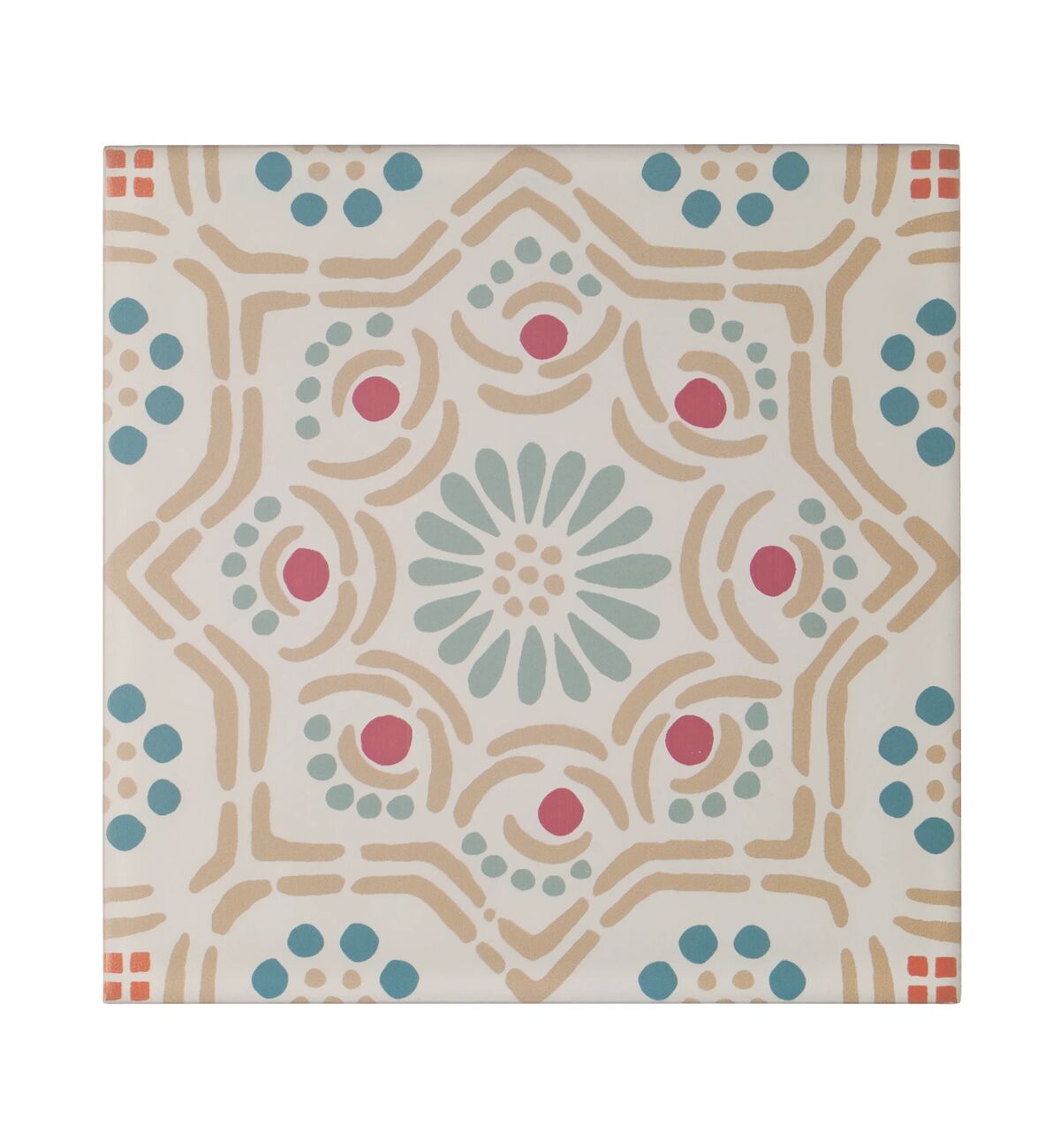 Nina Campbell Ronda Coral Aqua | Porcelain Pattern Tile | Fired Earth