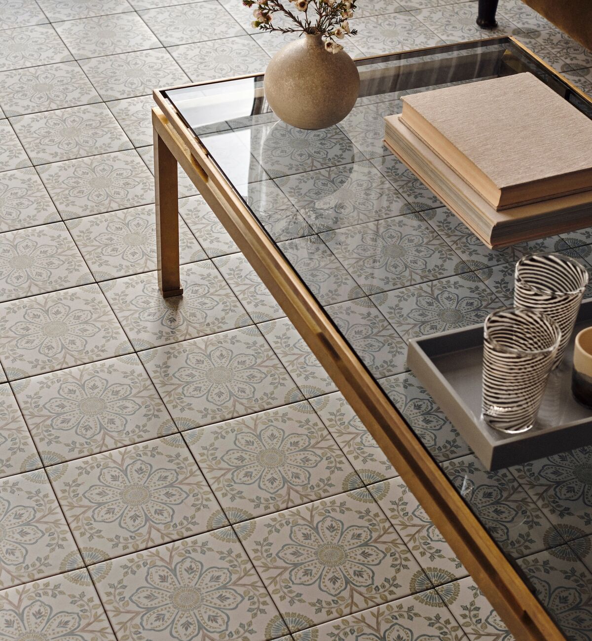 Nina Campbell Topkapi Aqua | Porcelain Pattern Tile | Fired Earth