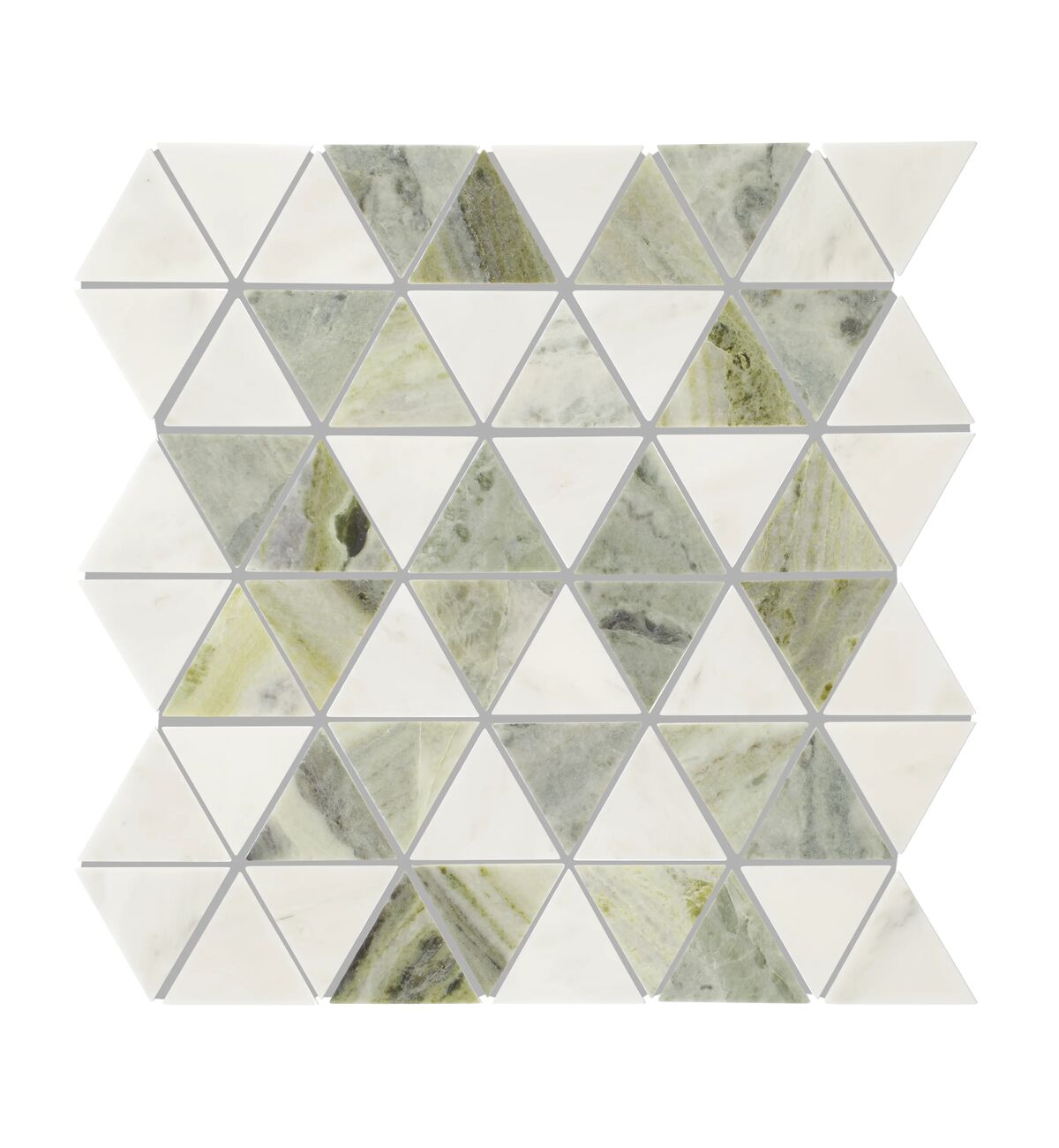 Seaspray Green Triangles Marble Mosaic – Fired Earth