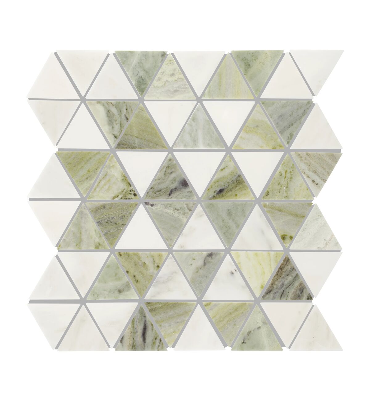 Seaspray Green Triangles Marble Mosaic – Fired Earth