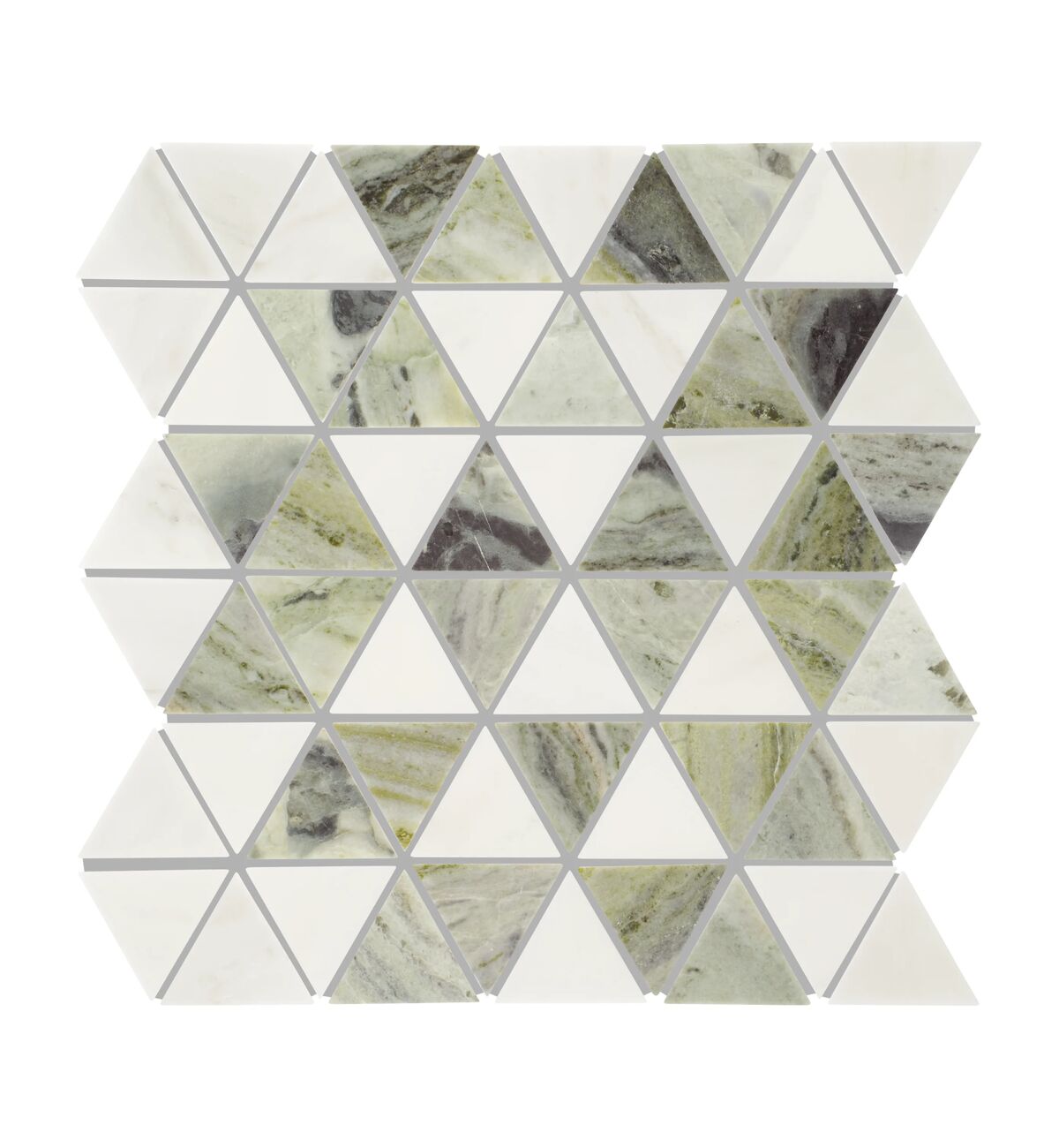 Seaspray Green Triangles Marble Mosaic – Fired Earth