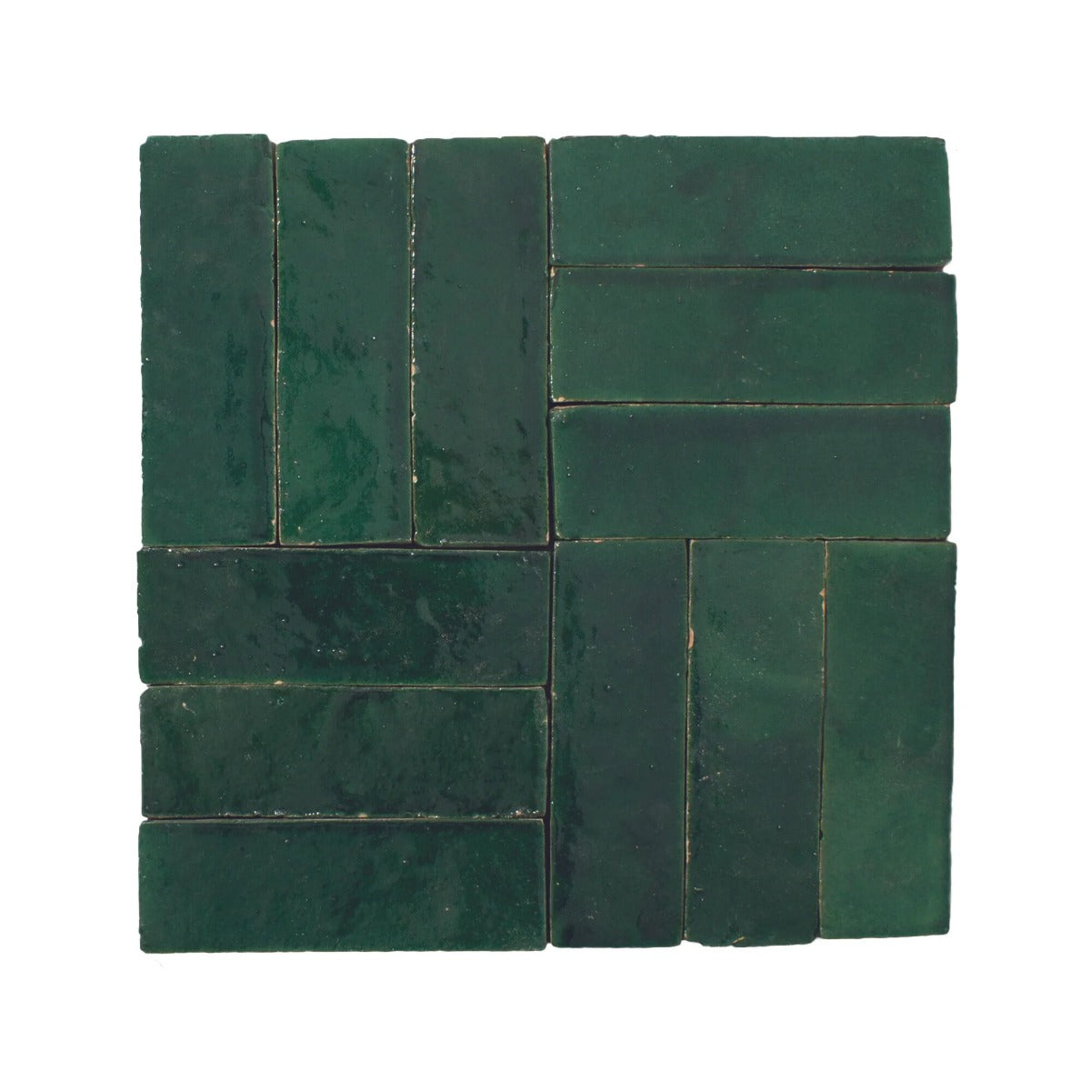 Medina Moss Green Rectangle Handmade Moroccan Zellige Tile | Fired Earth