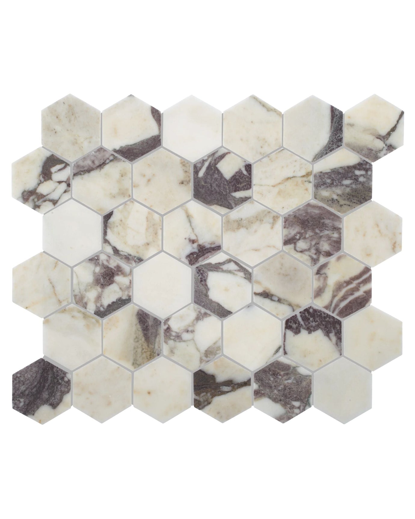 Calacatta Viola Marble Hexagon Mosaic – Fired Earth