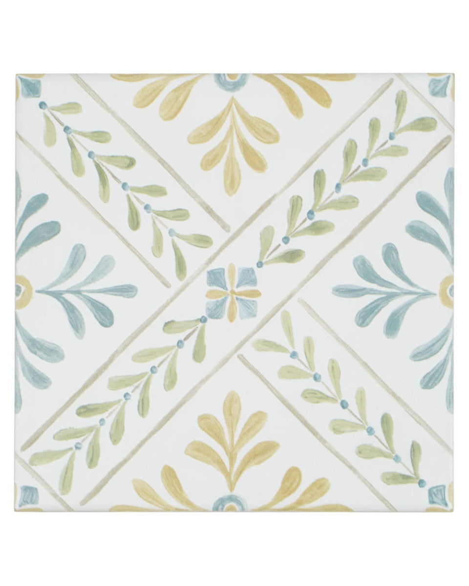 Nina Campbell Goa Aqua Ochre | Ceramic Porcelain Floor & Wall Tiles ...