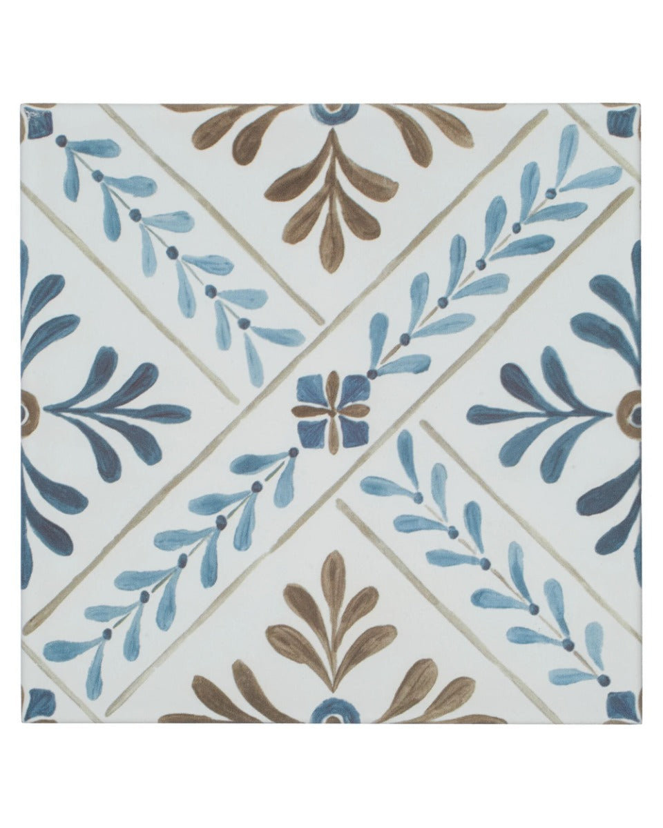 Nina Campbell Goa Indigo/Chocolate | Ceramic Porcelain Floor & Wall ...