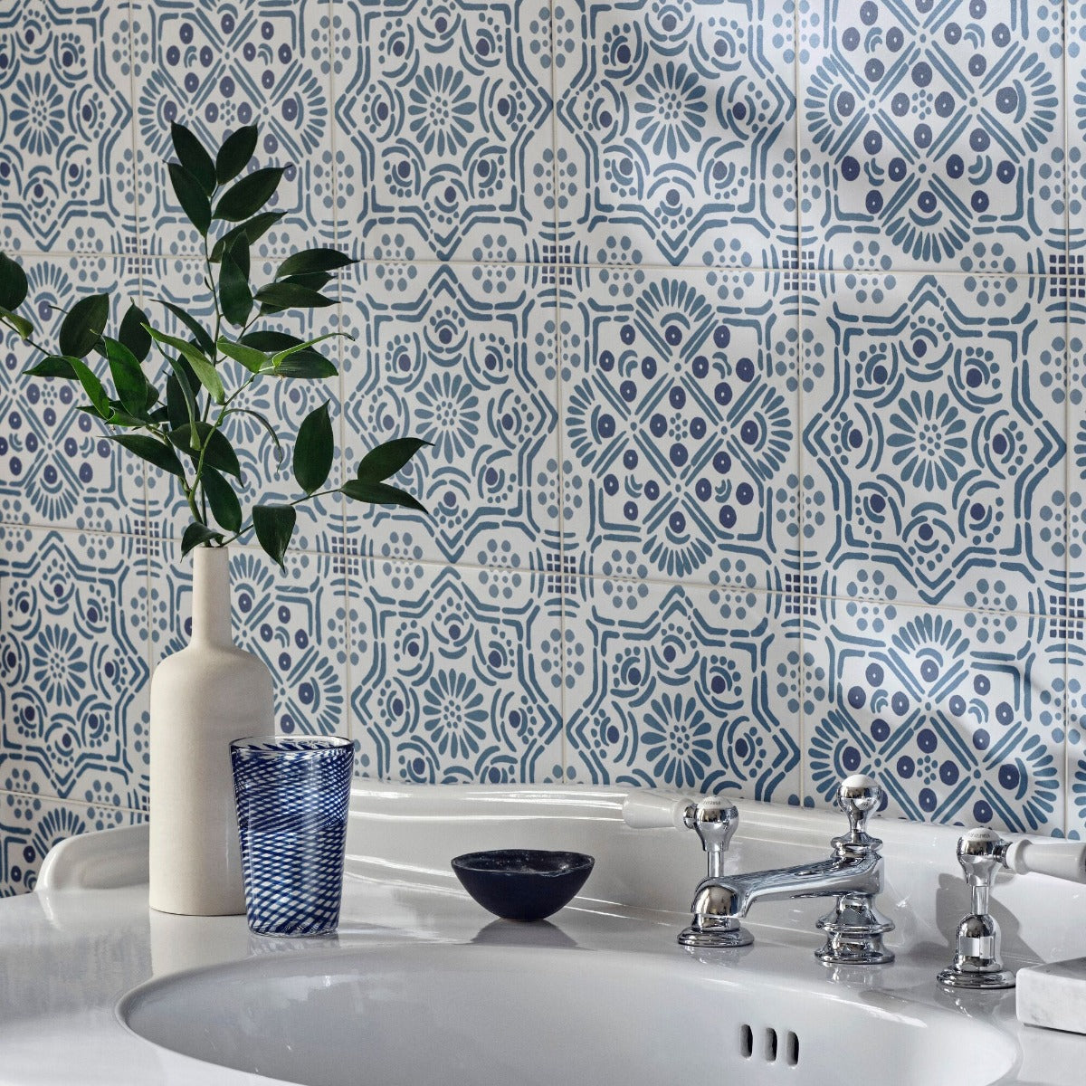 Nina Campbell Ronda Blue | Wall Tiles | Fired Earth Tiles